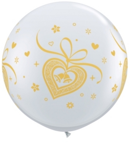 Wedding Bells Heart 3' Latex Balloon Q82941 - Important Items