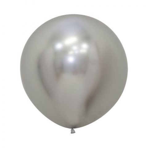 Reflex Silver Decrotex (Sempertex) 24 inch (60 cm) Latex Balloons ...